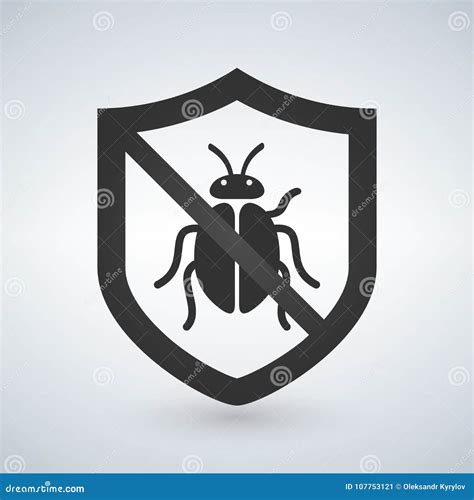 Shield With Bug Icon Virus Protection Symbol Stock Illustration Illustration Of Orange Logo