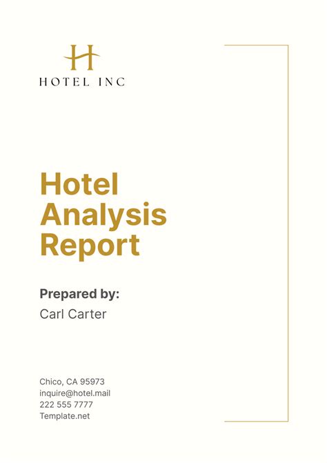 Free Hotel Analysis Report Template To Edit Online