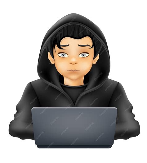 Premium Vector Young Hacker Programmer It Specialist Coder Sitting At A Laptop Vector Illustration