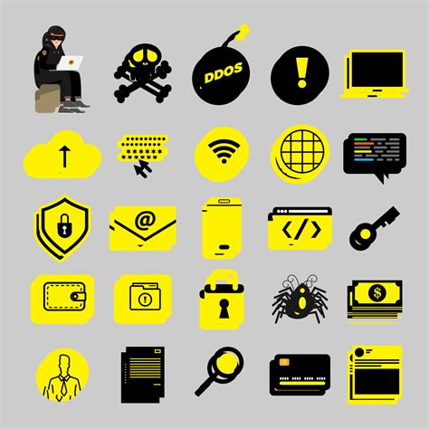 Cyber Hacker Icons Vector Art At Vecteezy