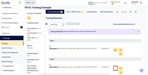 Why I Cannot Sign Off Tasks During Training Scilife