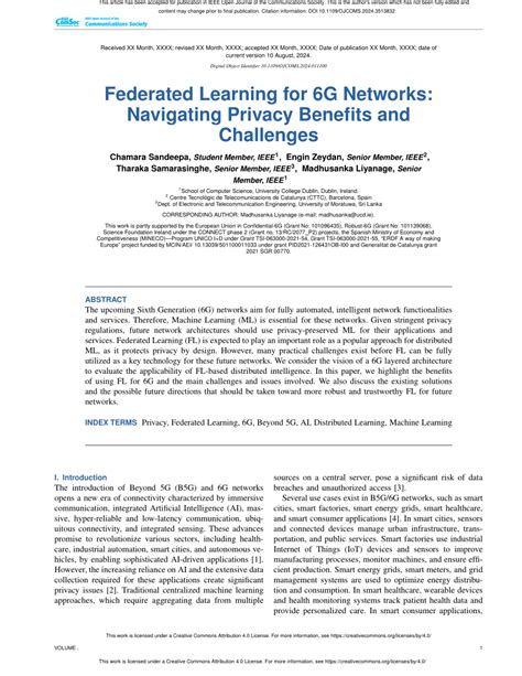 Pdf Federated Learning For 6g Networks Navigating Privacy Benefits And Challenges