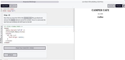 Learn Basic Css By Building A Cafe Menu Step Html Css The Freecodecamp Forum