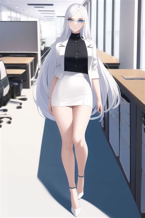 Long White Hair Blue Eyes White Jacket Black B By Varm209 On Deviantart