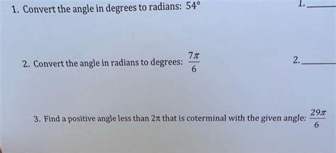 Solved Convert The Angle In Degrees To Radians Chegg