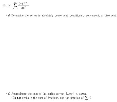 Solved Let N N A Determine The Series Chegg Com