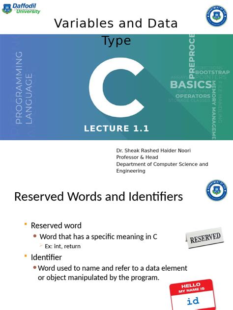 Lecture 11 Variables And Data Type Pdf