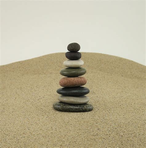Small Zen Stacked Rock Cairn Lake Michigan Beach Stone Cairn 457