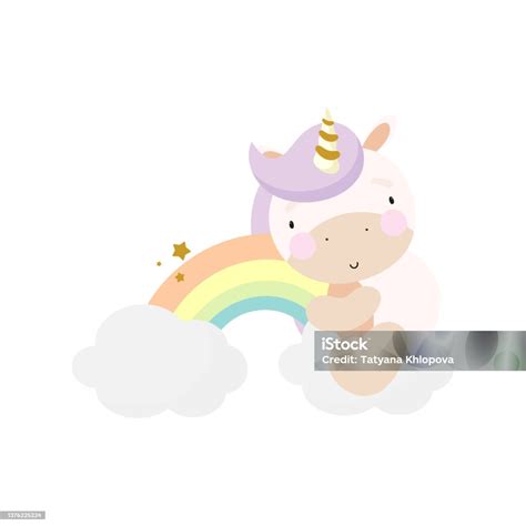 무지개에 매직 유니콘 아이들의 물건 카드 포스터 배너 책 팩인쇄 옷 직물 벽지 섬유 또는 요리에 인쇄 벡터 그림입니다 0명에 대한 스톡 벡터 아트 및 기타 이미지 Istock