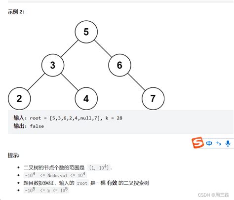 力扣p653 两数之和iv 输入二叉搜索树力扣两数之和输入二叉搜索树 Csdn博客