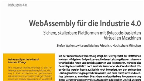 webassembly for the industrial internet of things industry 4 0 science