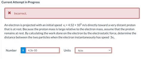 Solved Current Attempt In Progress An Electron Is Projected