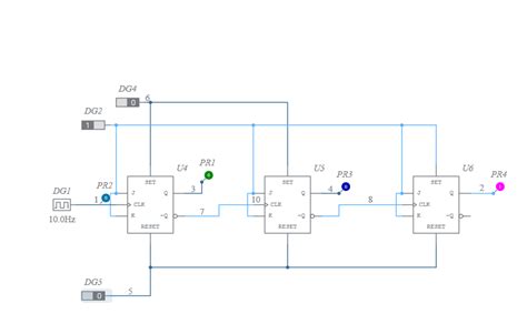 3 bit count up ripple counter multisim live