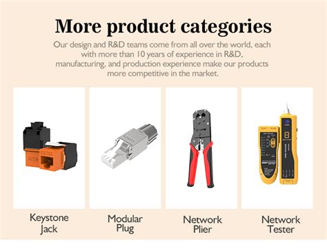 Network Connector Cat 6 Utp Rj45 Plug Toolless Rj45 Rj11 Connector Unshielded Modular Plug