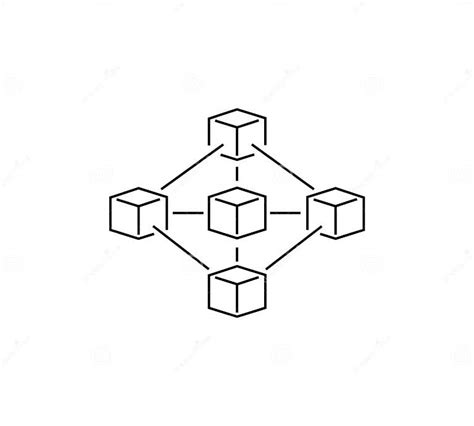 Blockchain Network Icon Representing Decentralized Technology Digital