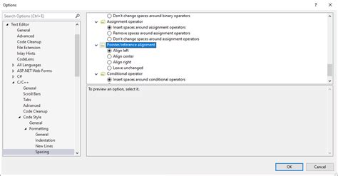 C How To Store Pointer Alignment Format In A Project Specific File Stack Overflow