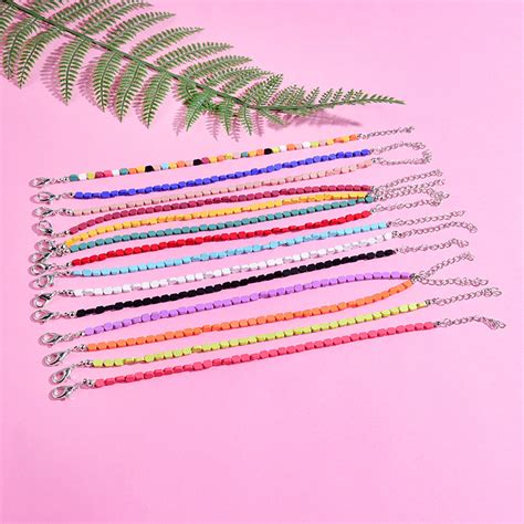 Badu Bg Цветни летни глезени за жени Модна модерна гривна на крака Бохо плажни вериги