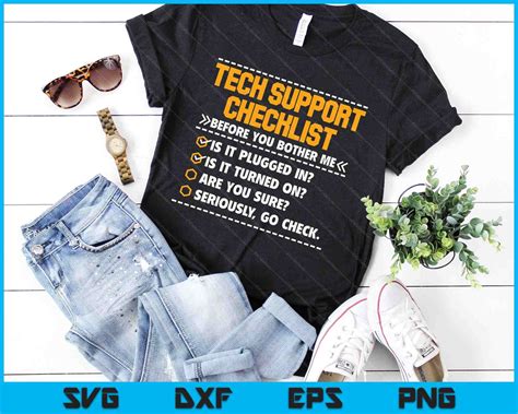 Tech Support Checklist Computer Geek Sysadmin Svg Png Printable Files