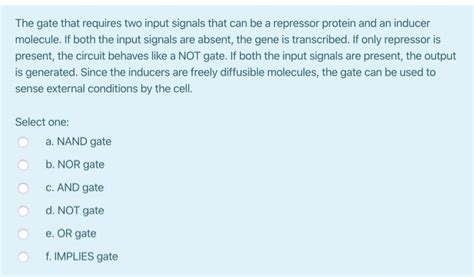 solved the gate that requires two input signals that can be