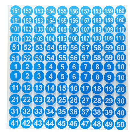 8 Sheets Labels Stickers Number Sign Numbered Tags Round Digital