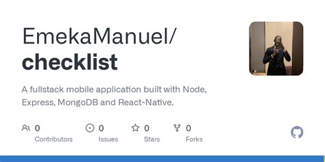 Github Emekamanuel Checklist A Fullstack Mobile Application Built With Node Express Mongodb