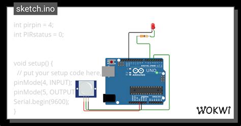 Sensor Gerak Pir Wokwi Esp32 Stm32 Arduino Simulator