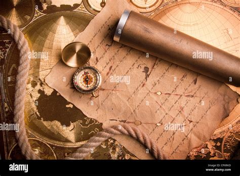Old Map Navigation Tools Hi Res Stock Photography And Images Alamy