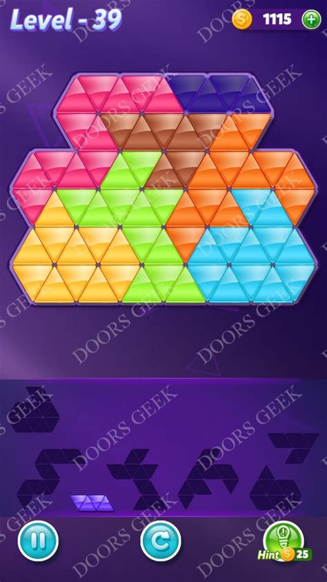 Block Triangle Puzzle Advanced Level 39 Solution ~ Doors Geek