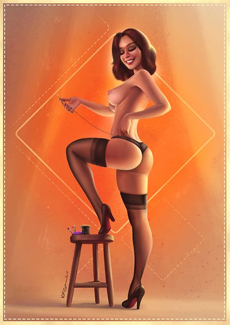 rule 34 ass breasts female kimisz large breasts nipples solo standing