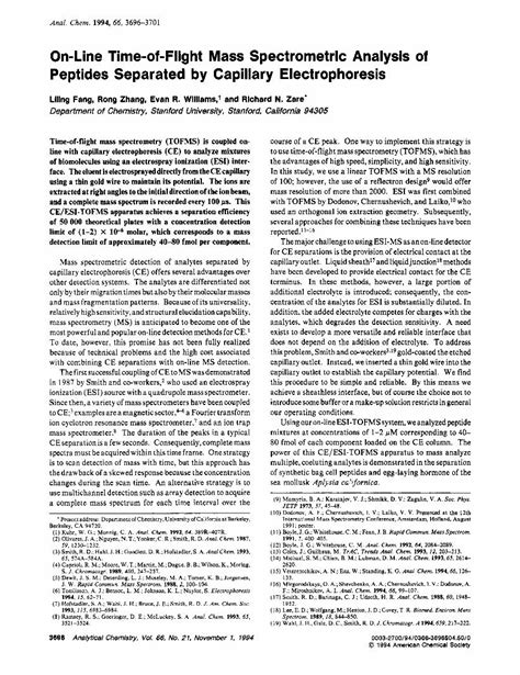 Pdf On Line Time Of Flight Mass Spectrometric Analysis Of Time Of Flight Mass