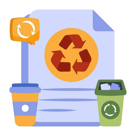 Conceptualizing Flat Design Icon Of Paper Recycling 34464606 Vector Art
