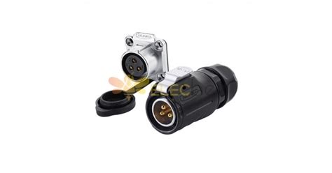 Elecbee Ip67 3 Pin Connectors Waterproof Plug And Socket Flange Receptacle With Dustproof Cap