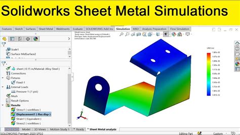 Introduction To Solidworks Sheet Metal Simulation Youtube