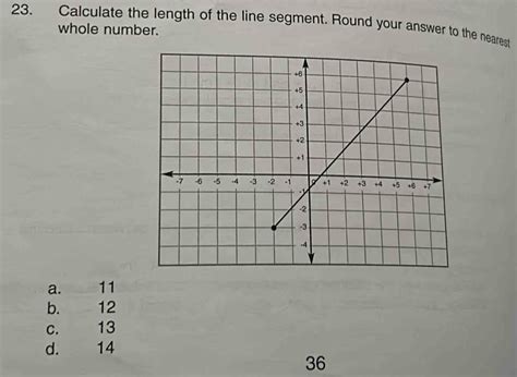 Solved 23 Calculate The Length Of The Line Segment Round Your Answer To The Nearest Whole