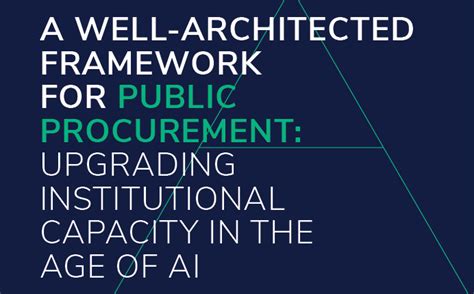 White Paper 002 A Well Architected Framework For Public Procurement
