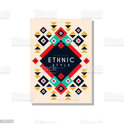 민족 스타일 카드 서식 파일 원래 디자인 Ethnotribal 기하학적 장식 유행 패턴 요소 비즈니스 초대장 전단 포스터 배너 벡터 일러스트 레이 션 아프리카에 대한 스톡
