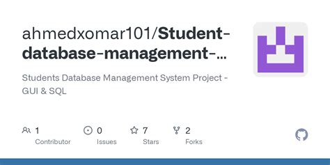 Github Ahmedxomar Student Database Management System Students Database Management System