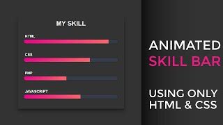 Animated Skill Bar Using HTML U0026 CSS Cascading Style Doovi