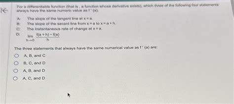 Solved For A Differentiable Function That Is A Function Chegg