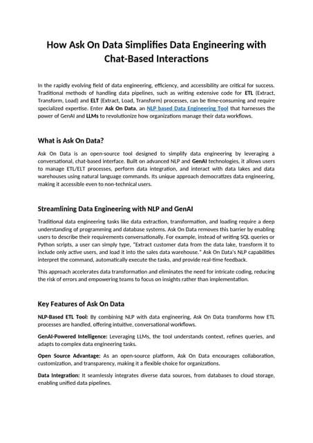 revolutionizing data engineering with open source genai powered chat