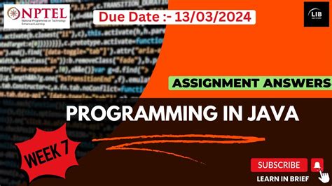 Programming In Java Week 7 Quiz Assignment Answers Nptel 2024 Learn