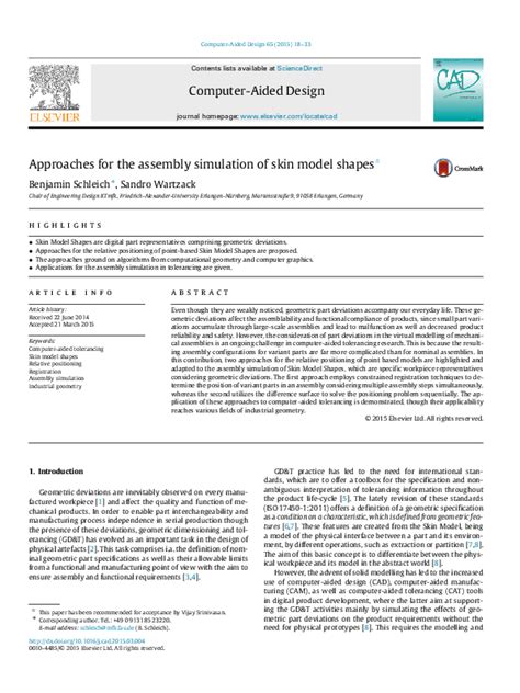 pdf approaches for the assembly simulation of skin model shapes