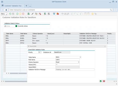 Data Validation Rules