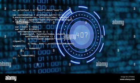 Image Of Scope And Digital Data Processing Over Binary Coding Stock