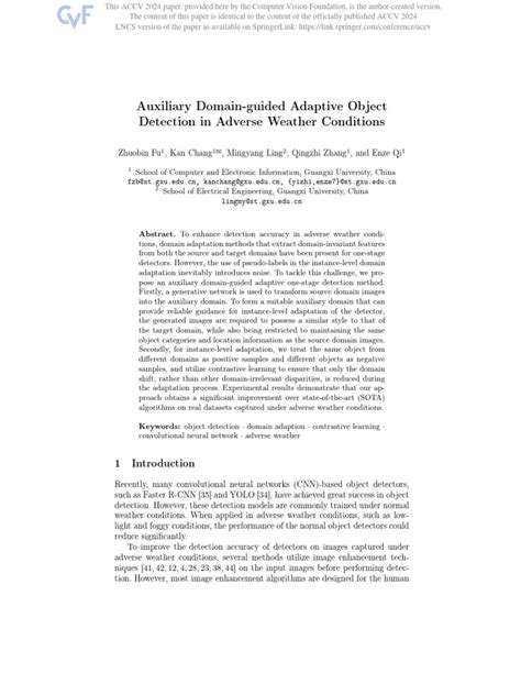 Fuauxiliarydomain Guidedadaptivedetectioninadverseweather