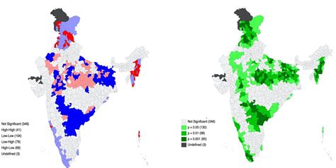 Bivariate Lisa Cluster And Significance Maps Depicting