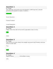 GLST Quiz 5 Docx Question 1 2 2 Pts The Culturally Structured Set Of Assumptions Underlying