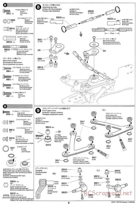 Tamiya 42318 Manual TRF103 Chassis RCScrapyard Radio Controlled Model Archive