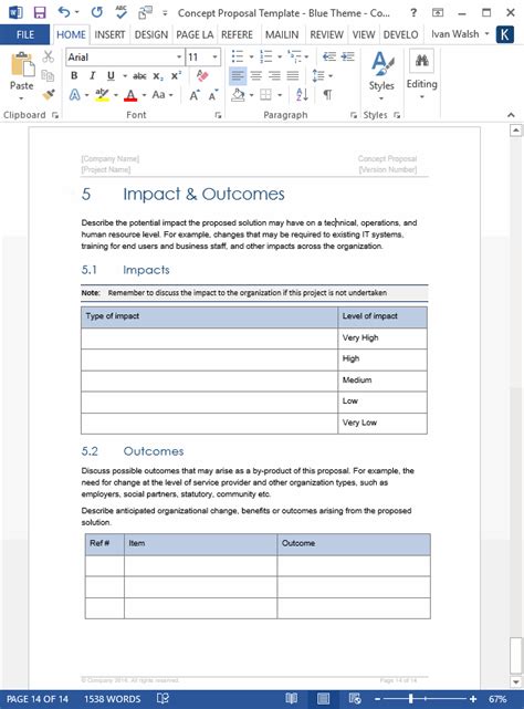 Concept Proposal Template Ms Word Excel Spreadsheets Templates