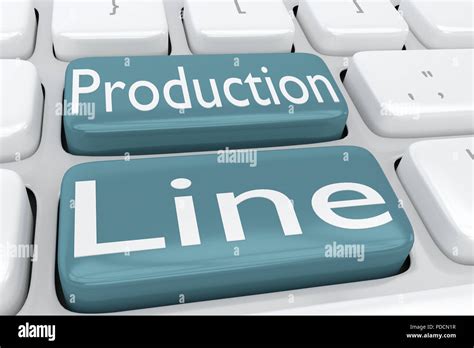 3d Illustration Of Computer Keyboard With The Script Production Line On